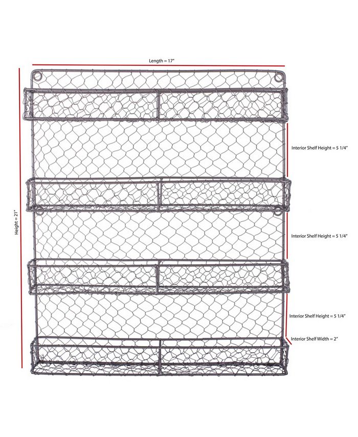 Design Imports Vintage-like 4 Tier Chicken Wire Spice Rack - Macy's