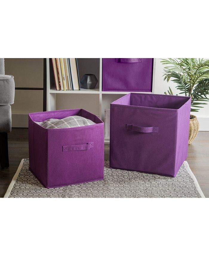 Design Imports Non-woven Polypropylene Cube Solid Square Set of 4 - Macy's