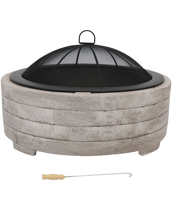 Sunnydaze Decor Outdoor Patio Wood Burning Large Fire Pit Bowl with ...
