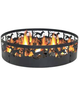 Sunnydaze Decor Running Horse Fire Pit Campfire Ring Large Fire pit ...