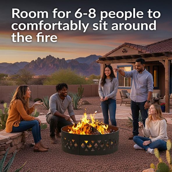 Sunnydaze Decor Cross weave Campfire Ring Large Outdoor Fire Pit ...