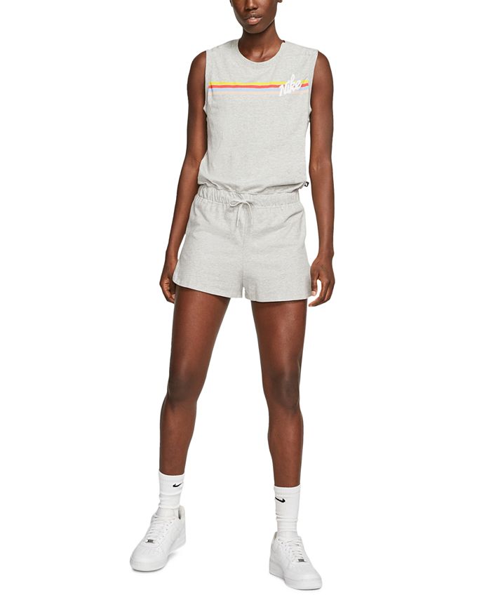 Nike Women's Cotton Striped Romper - Macy's