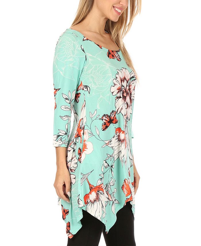 White Mark Women's Floral Tunic Top - Macy's