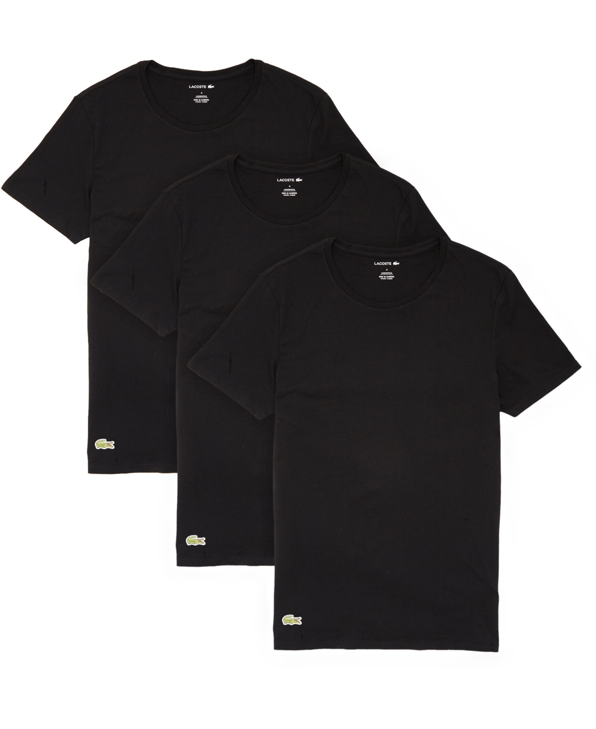 Click here for Lacoste Mens 3-Pack Essential Cotton Crew Neck Reg... prices