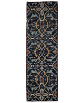 Feizy Piraj R6454 Blue 2'6" x 8' Runner Rug - Macy's