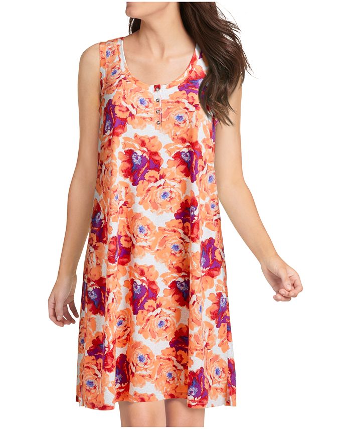 Jockey Retro Henley Stretch Nightgown - Macy's