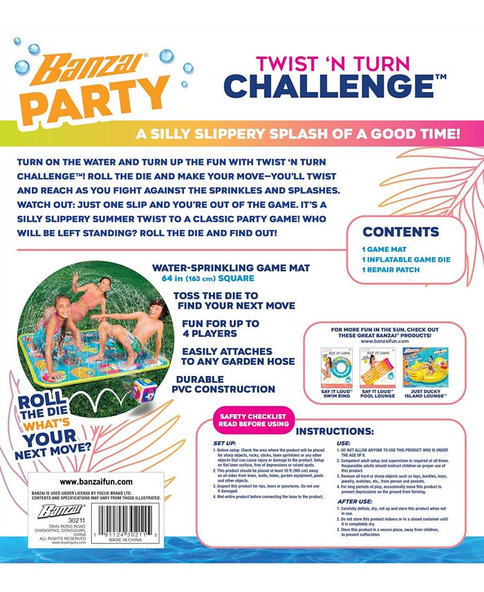Banzai Twist 'N Turn Challenge Sprinkler Game - Outdoor Toy - Macy's