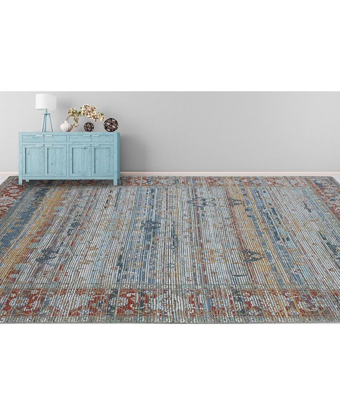 Amer Rugs Prairie PRE-4 Blue/ Rust 3'6" x 5'6" Area Rug - Macy's