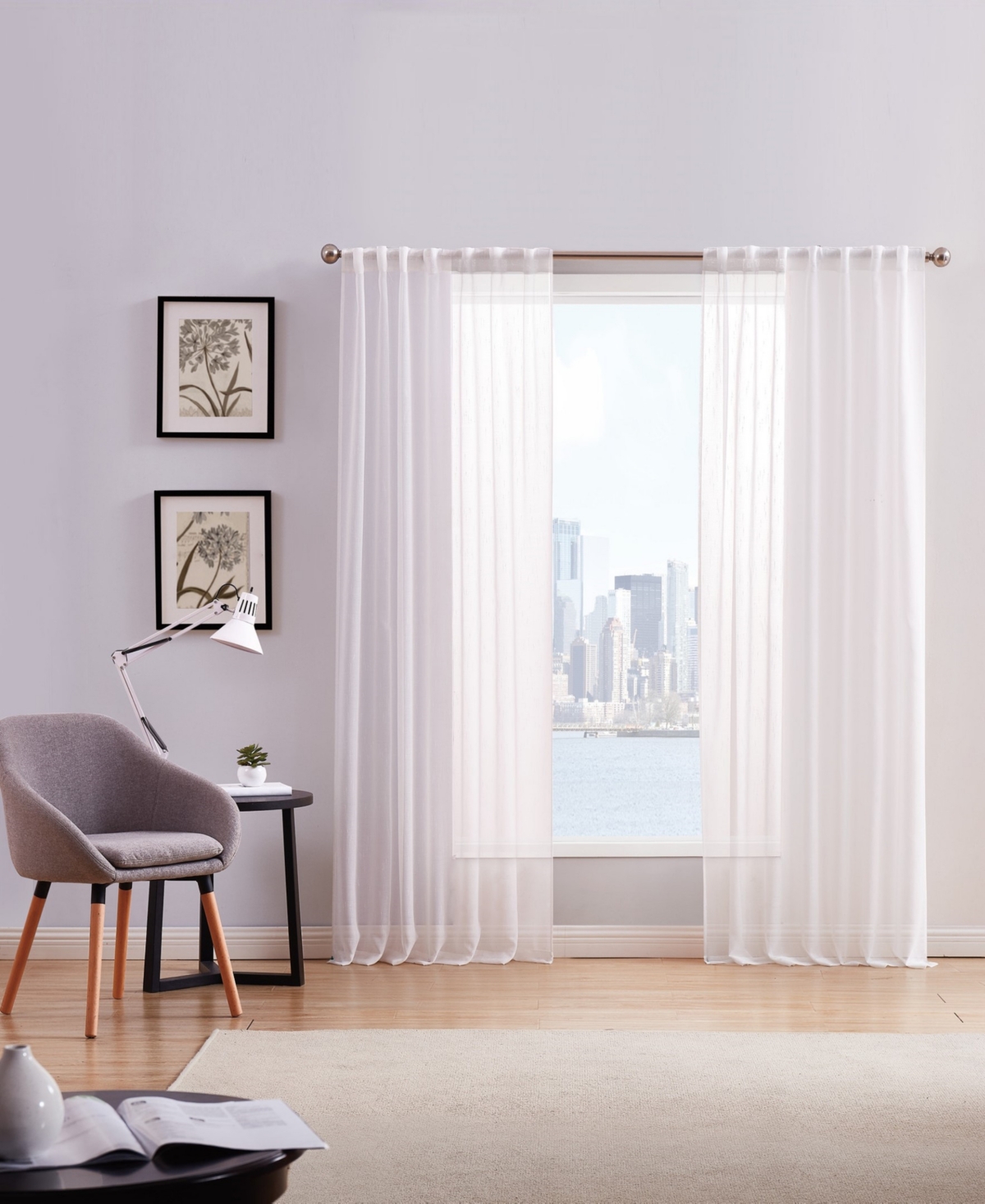 Click here for Style 212 Sheer 2 Piece Window Curtain - White prices