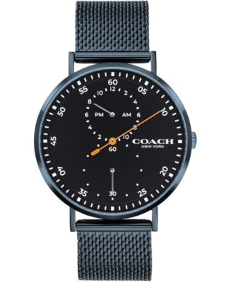 COACH Men's Charles Blue Stainless Steel Mesh Bracelet Watch 41mm - Macy's