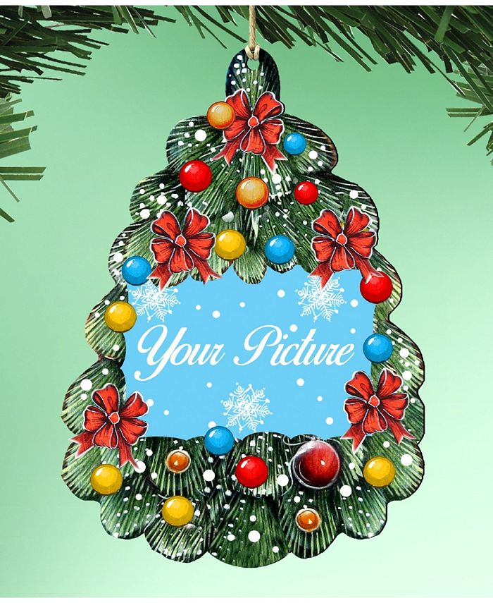 Designocracy Christmas Tree Oval Picture Frame Ornament Set of 2 - Macy's