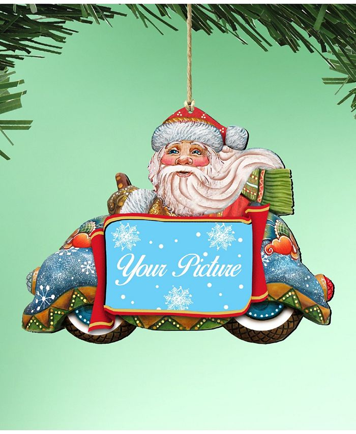 Designocracy Merry Christmas Santa Picture Frame Ornament, Set of 2 ...