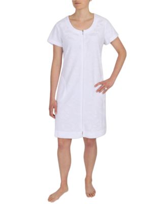 Miss Elaine Micro Terry Short Zipper Robe - Macy's