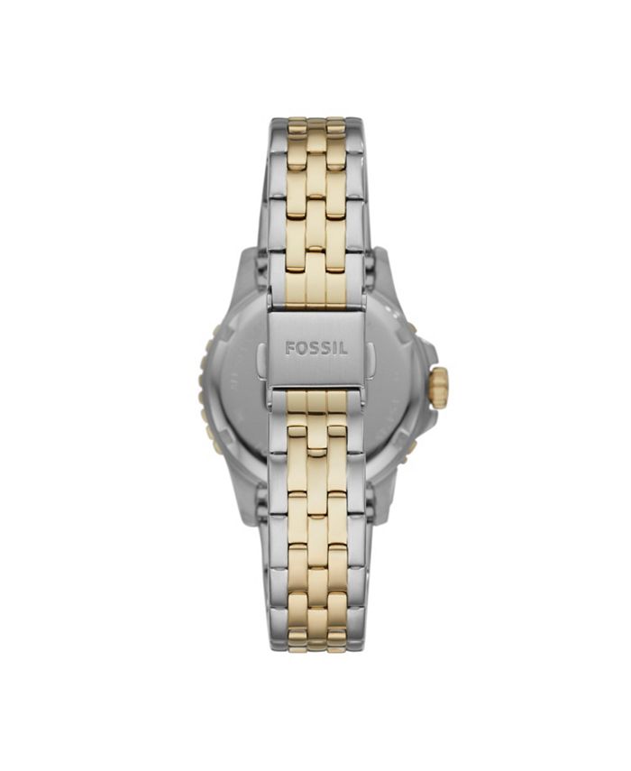 Fossil FB-01 Three-Hand Date Two-Tone Stainless Steel Watch 36mm - Macy's