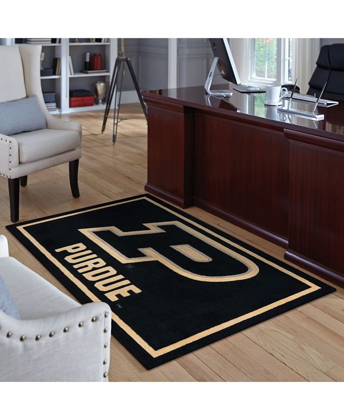 Luxury Sports Rugs Purdue Colpu Black 3'2" x 5'1" Area Rug - Macy's