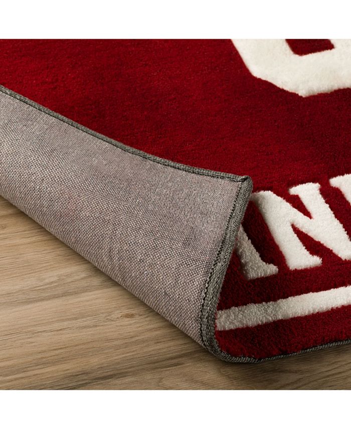 Luxury Sports Rugs Indiana Colin Crimson 5' x 7'6" Area Rug - Macy's