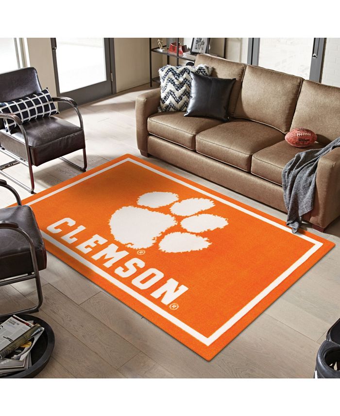Luxury Sports Rugs Clemson Colcl Orange 5' x 7'6" Area Rug - Macy's