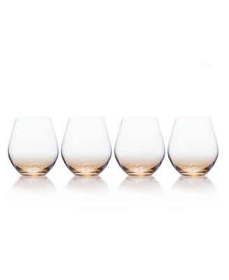 Mikasa Gianna Ombre Amber Stemless Wine Glasses, Set of 4 - Macy's