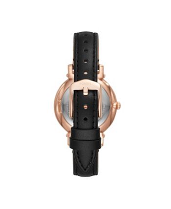 Fossil Women's Daisy Black Leather Strap Watch 34mm - Macy's