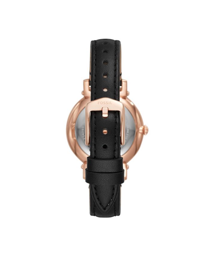 Fossil Women's Daisy Black Leather Strap Watch 34mm - Macy's