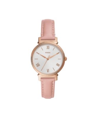 Fossil Women's Daisy Blush Leather Strap Watch 34mm & Reviews - Macy's
