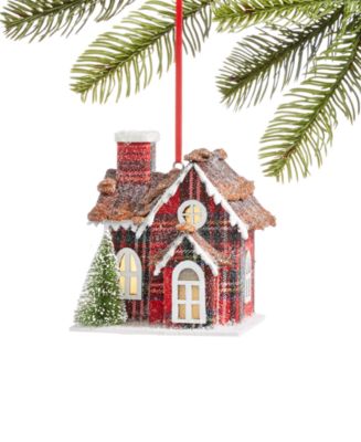 Holiday Lane Christmas Cheer Paper House with LED ligh Ornament ...