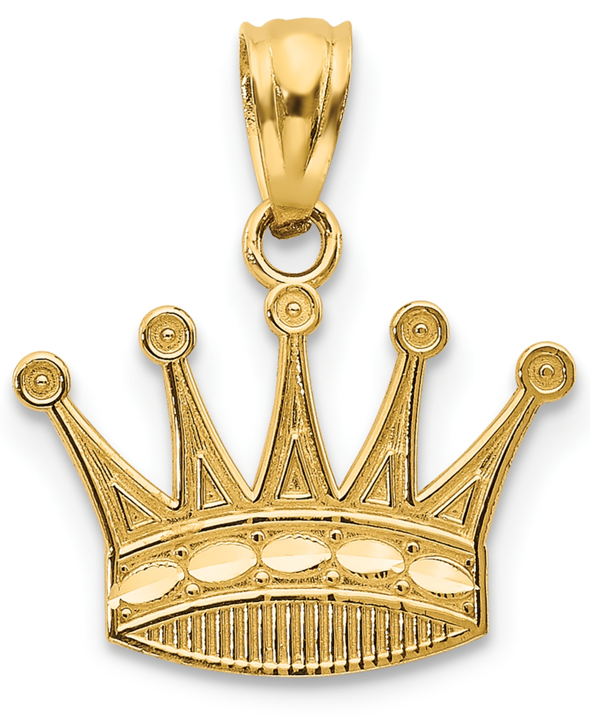 Click here for Royal Crown Charm Pendant in 14k Gold - Yellow Gol... prices