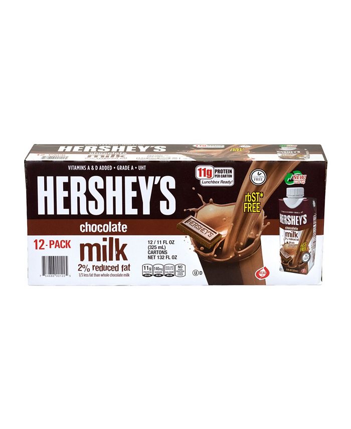 Hershey's Chocolate Milk Reduced Fat, Pack of 12 - Macy's