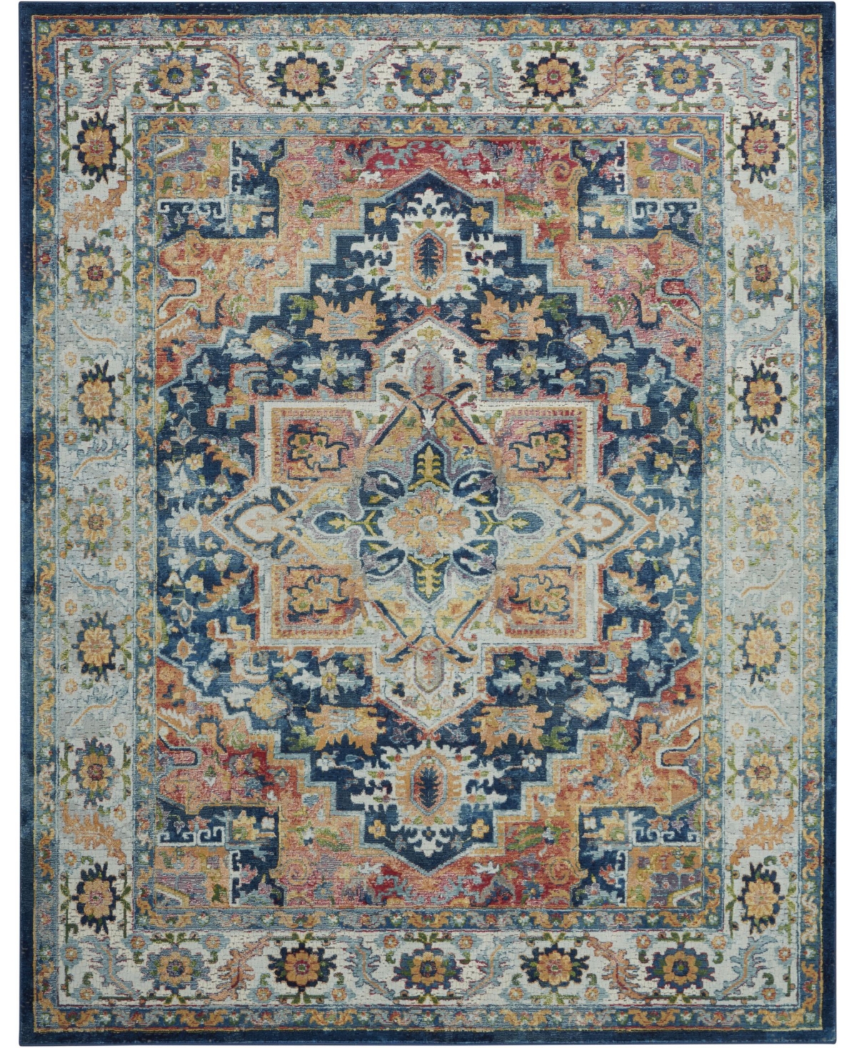 Click here for Nourison Home Ankara Global ANR11 Blue and Multi 7... prices