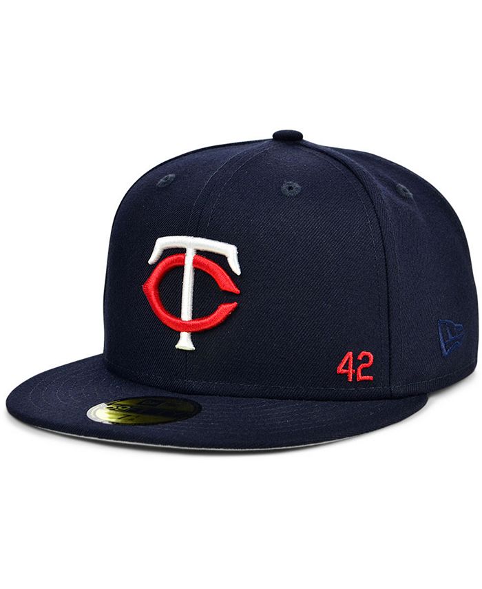 New Era Men's Minnesota Twins Jackie Robinson 50th Patch 59FIFTY-FITTED ...