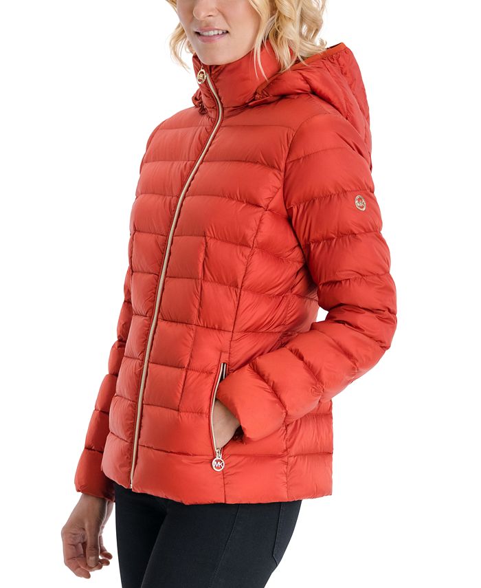 Michael Kors Women's Hooded Packable Down Puffer Coat, Created for Macy's & Reviews - Coats ...