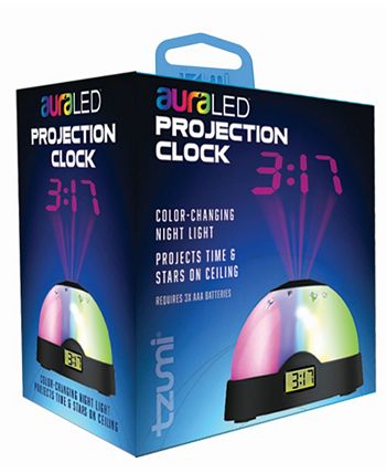 Tzumi Aura LED Compact Projection Nightlight Clock - Macy's