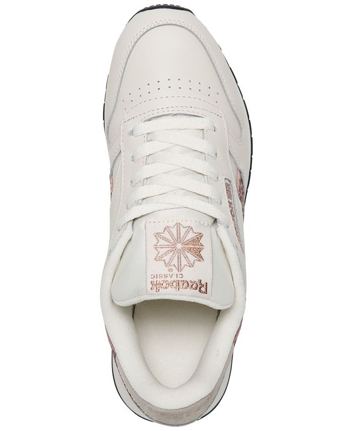 Reebok Women's Classic Leather Leopard Casual Sneakers from Finish Line ...