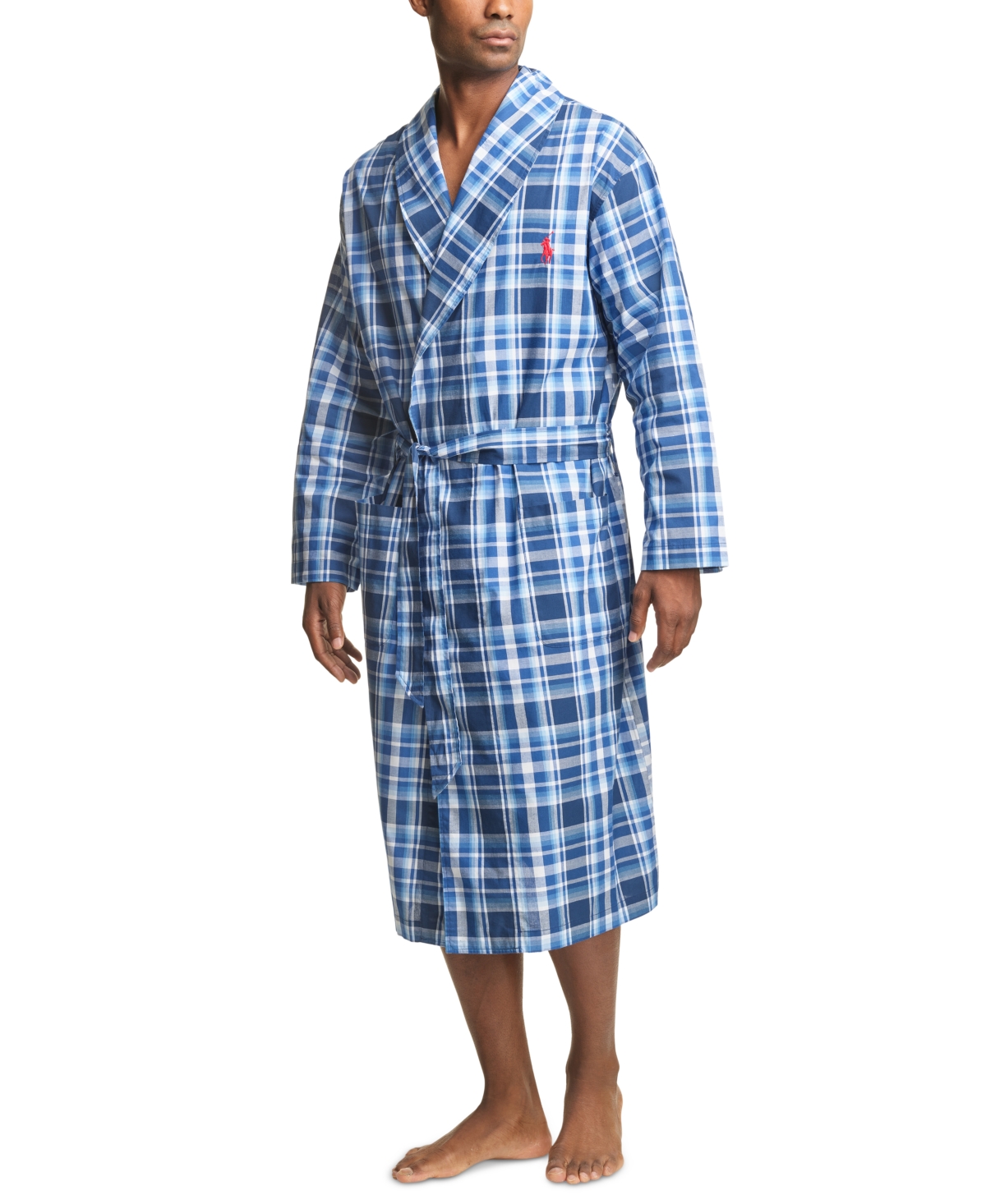 Polo Ralph Lauren Mens Plaid Woven Robe - Monroe Plaid