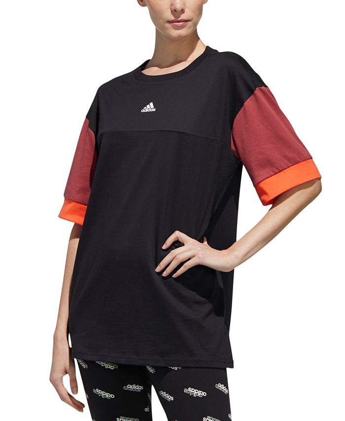 adidas Women's New Authentic Cotton Colorblocked Top - Macy's
