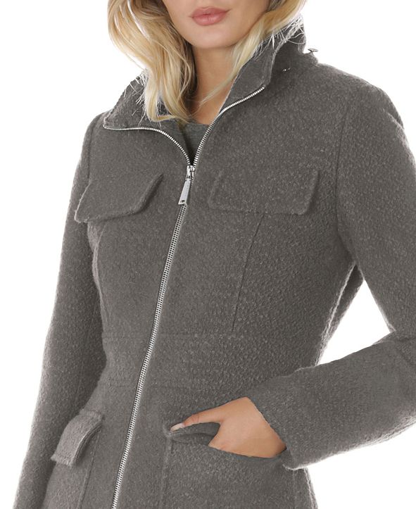 Laundry by Shelli Segal Faux-Fur-Trim Hooded Coat & Reviews - Coats ...