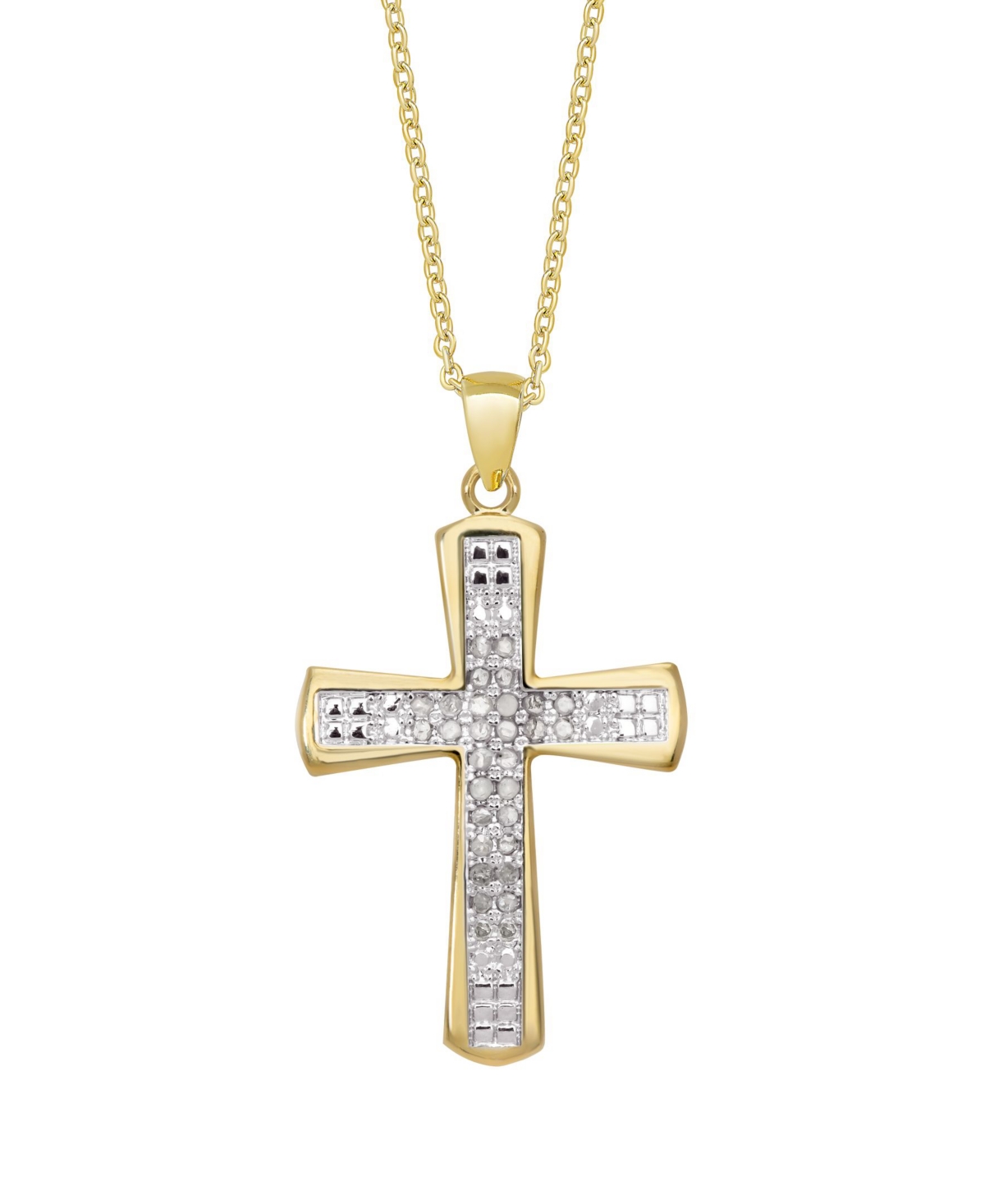 Click here for Macys Diamond Accent Gold-plated Cross Pendant Nec... prices
