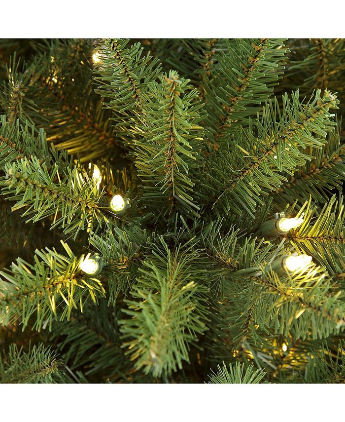 Puleo 3" Pre-Lit Slim Fraser Fir Artificial Christmas Tree - Macy's