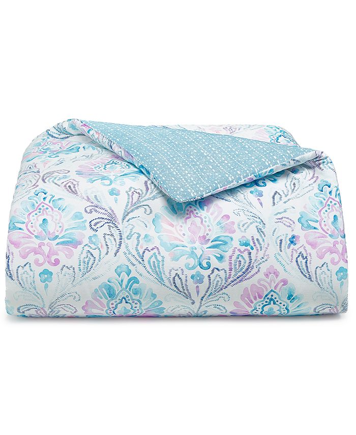 Whim by Martha Stewart Reversible 2-Pc. Watercolor Damask-Print Twin ...