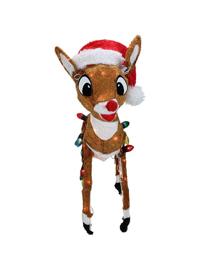 Northlight Pre-Lit Rudolph Nosed Reindeer Christmas Outdoor Decoration ...