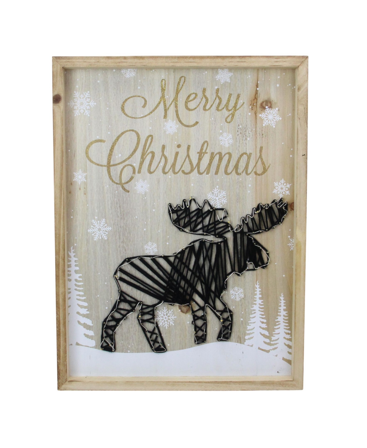 Click here for Northlight Wooden Moose with Snowflakes and Trees... prices