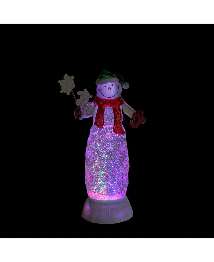 Northlight Swirling Glitter LED Lighted Snowman with Gis Table Top ...