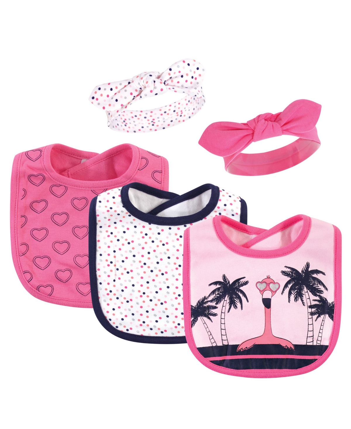 Click here for Hudson Baby Baby Girls 5Pk Bibs and Headbands Set... prices