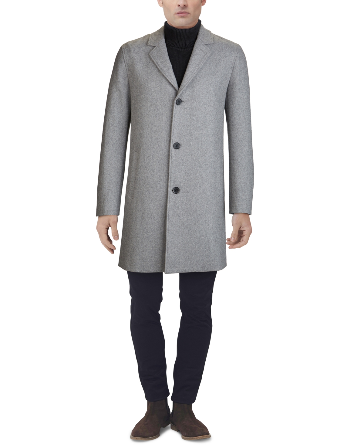Click here for Cole Haan Mens Melton Classic-Fit Topcoat - Light... prices