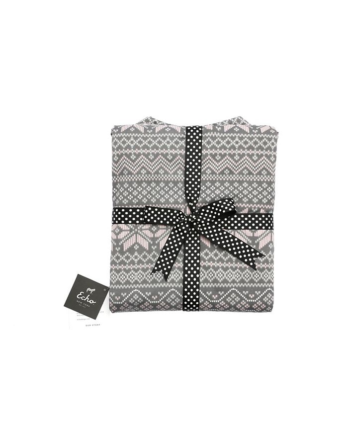 Beautyrest Echo Women's Ribbon Folded Notch 2 Piece Pajama Set - Macy's
