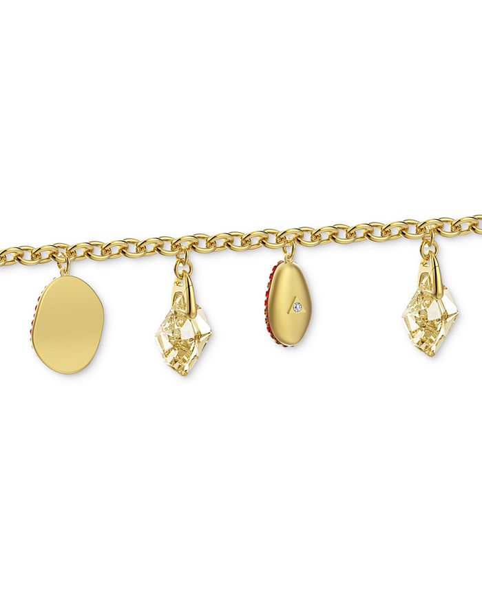 Swarovski Gold-Tone Crystal Charm Link Bracelet - Macy's