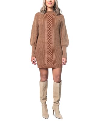 Kit & Sky Balloon-Sleeve Sweater Dress - Macy's