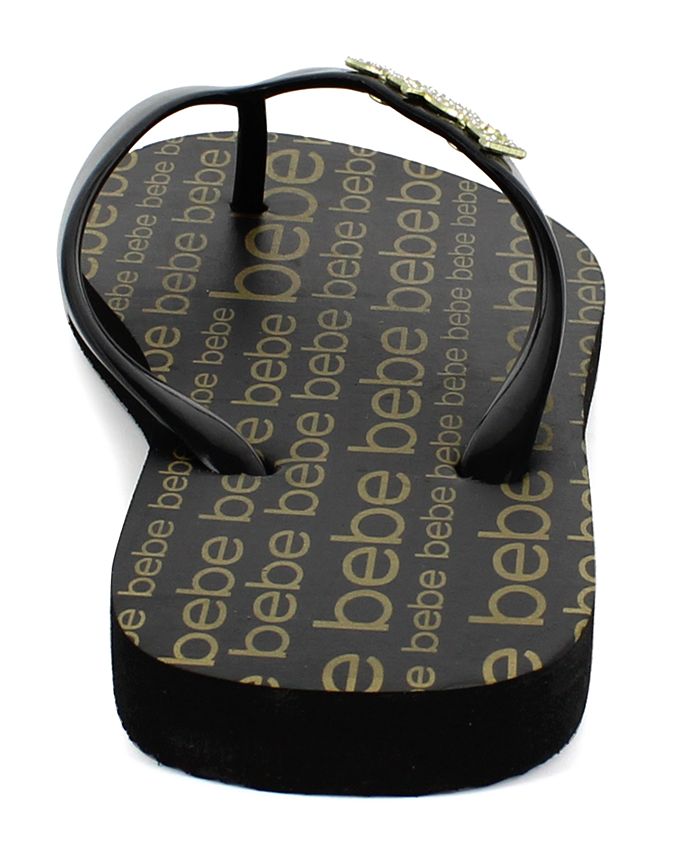 bebe Women's Samirah Logo Flip Flops - Macy's
