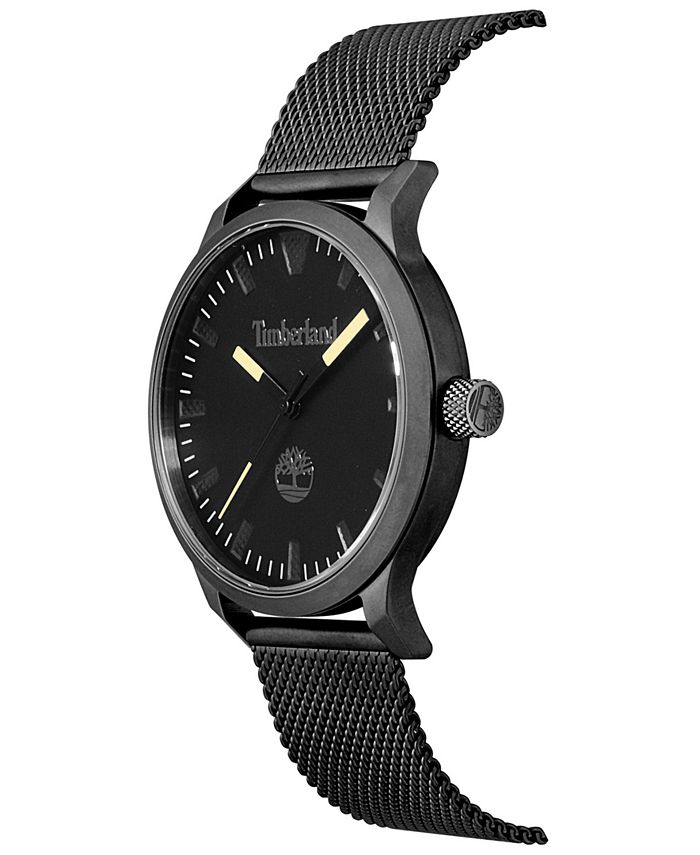 Timberland Men's Black Stainless Steel Mesh Bracelet Watch 40mm - Macy's