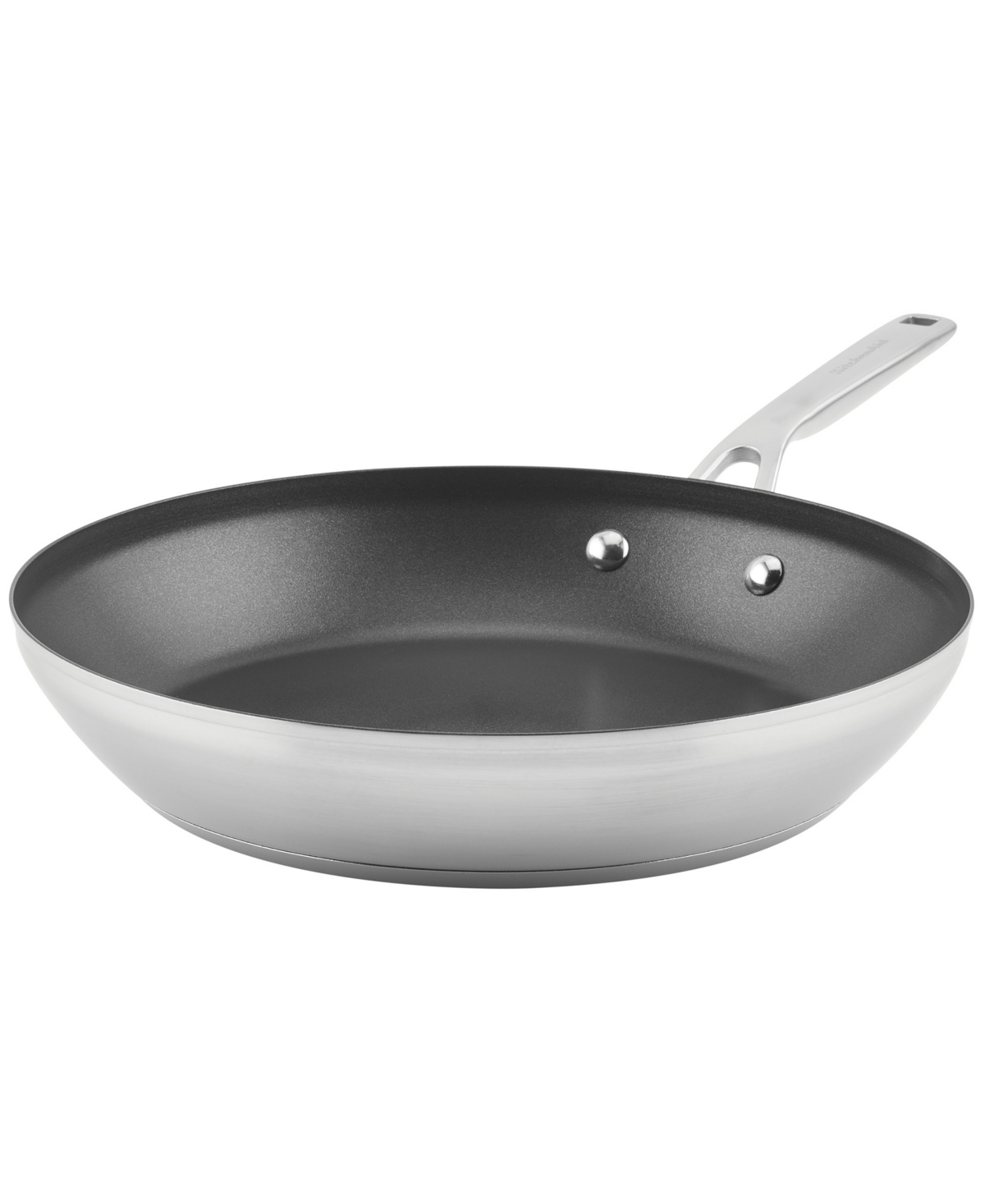 KitchenAid 3-Ply Base Stainless Steel 12 Nonstick Induction Frying Pan - Brushed Stainless Steel